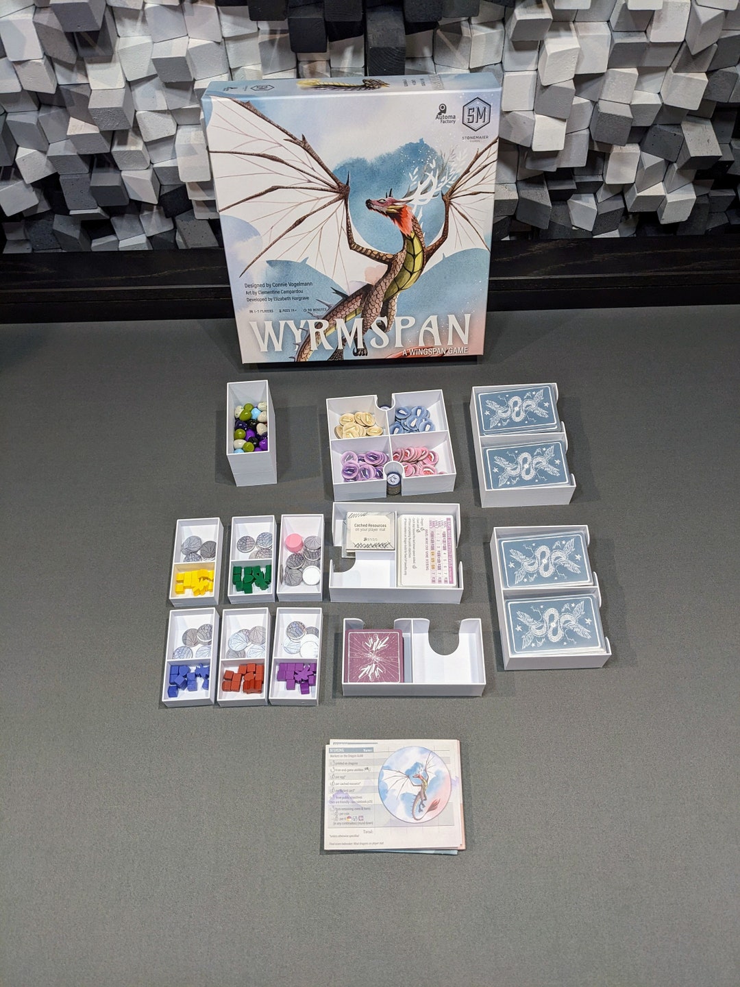 Insert Compatible With Wyrmspan (unofficial), Holds Sleeved Cards, 3d ...