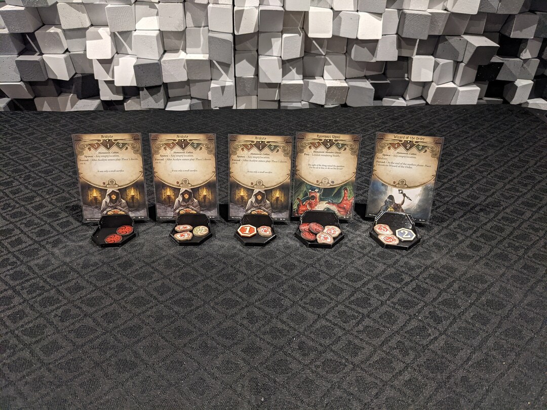 Card Stands With Built in Token Trays (2 Sizes) Set of 5 - Etsy