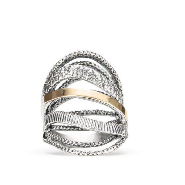 Mixed Metal Ring - Etsy