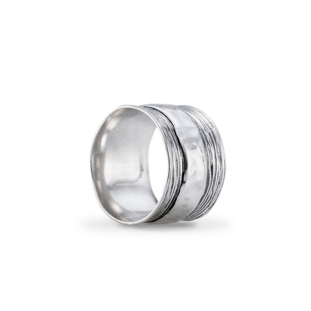 Wide Band Sterling Silver Ring, Wide Silver Ring, Statement Ring, 925 ...