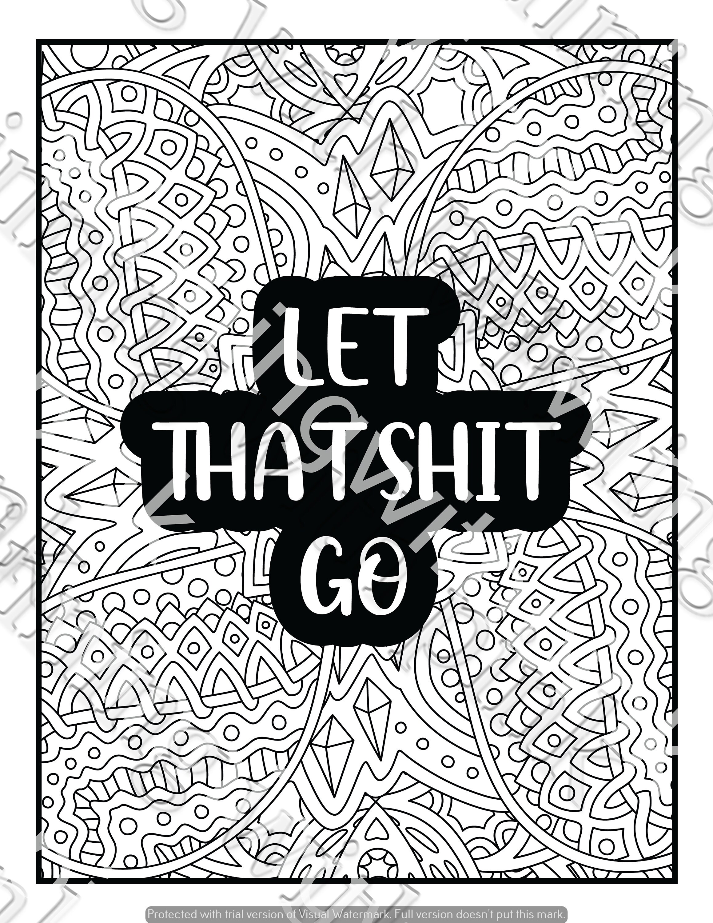 Swear Word Coloring Pages--fuck, Kick Ass, Shit - Etsy
