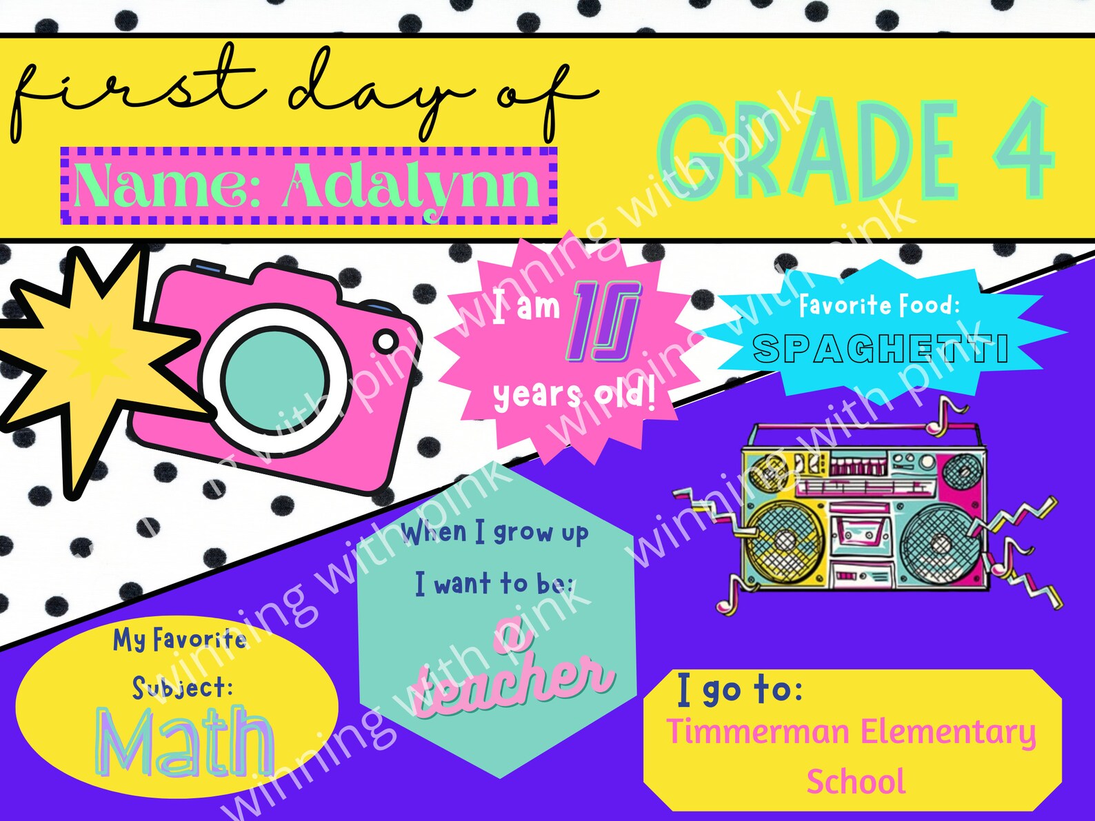 Back to School 90's Style Poster - Etsy