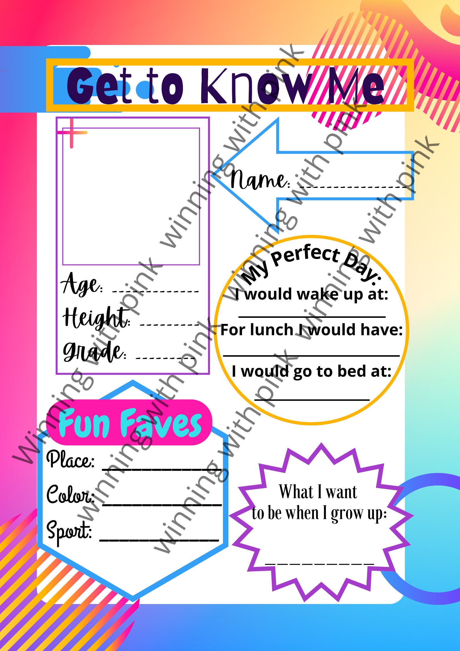 Get to Know Me - Etsy