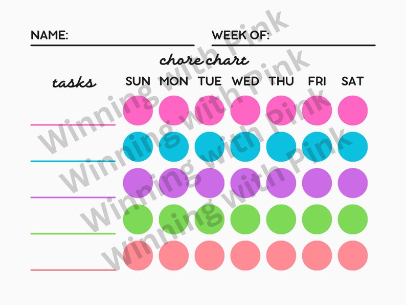 Kids Chore Chart - Etsy