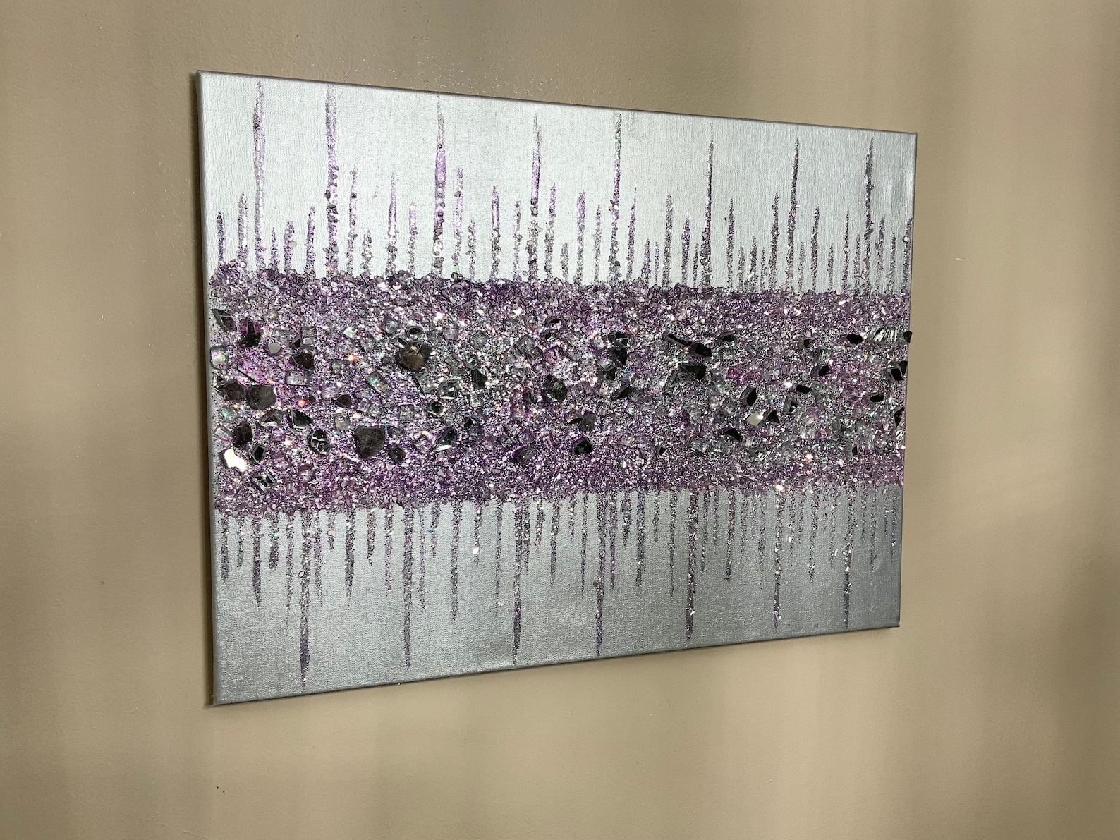 Glitter Painting Glitter Glass Painting Purple Glitter - Etsy