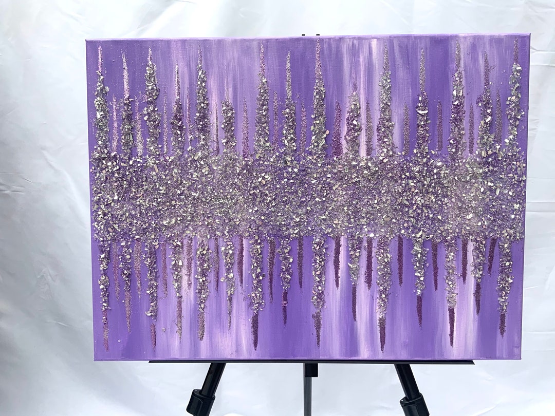 Glitter Painting, Glitter Glass Painting, Purple Glass Painting ...
