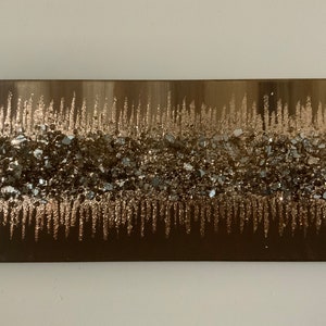 Brown Glass Painting, Brown Glitter Glass Painting, Brown Wall Art ...