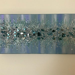 Blue Glitter Painting, Blue Glass Painting, Blue Glitter Glass Painting ...