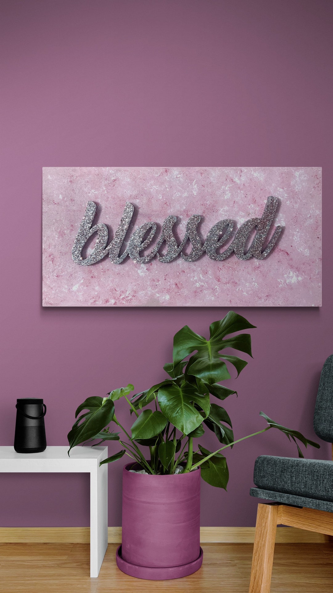 Glitter Blessed Wall Art, Blessed Glitter Wall Sign, Blessed Glitter ...