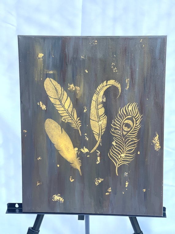 Pintura de pan de oro pintura de oro pintura de hojas | Etsy