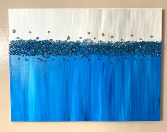 Blue Glass Painting - Etsy