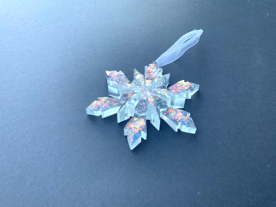 Holographic Christmas Tree Ornament, Christmas Tree Ornament, Resin ...