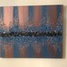 Blue and Copper Glitter Glass Painting, Blue Glass Painting, Copper ...