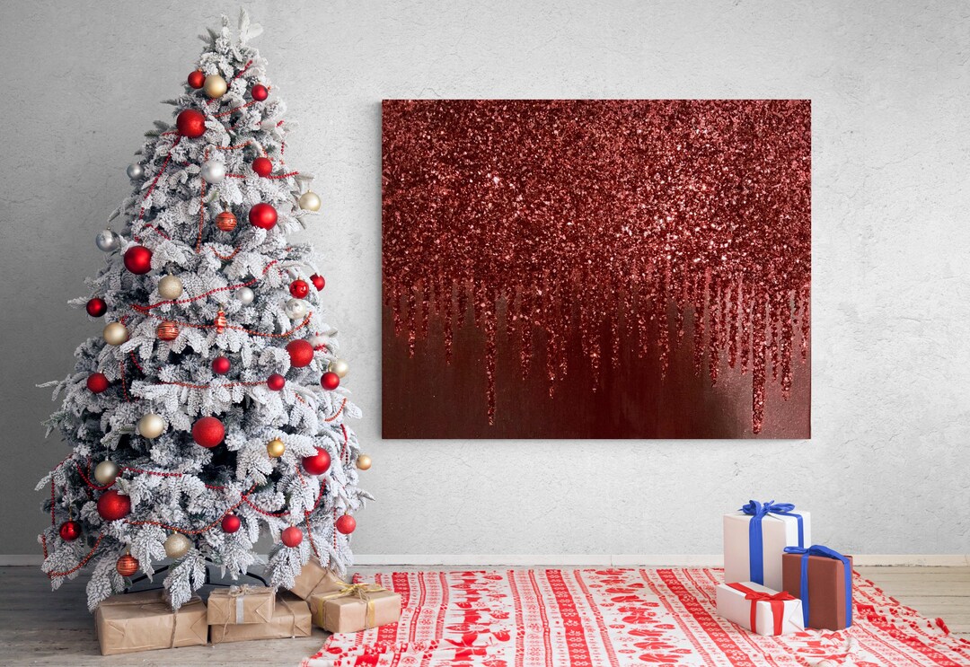 Red Glitter Glass Painting, Red Glass Painting, Red Glitter Painting ...