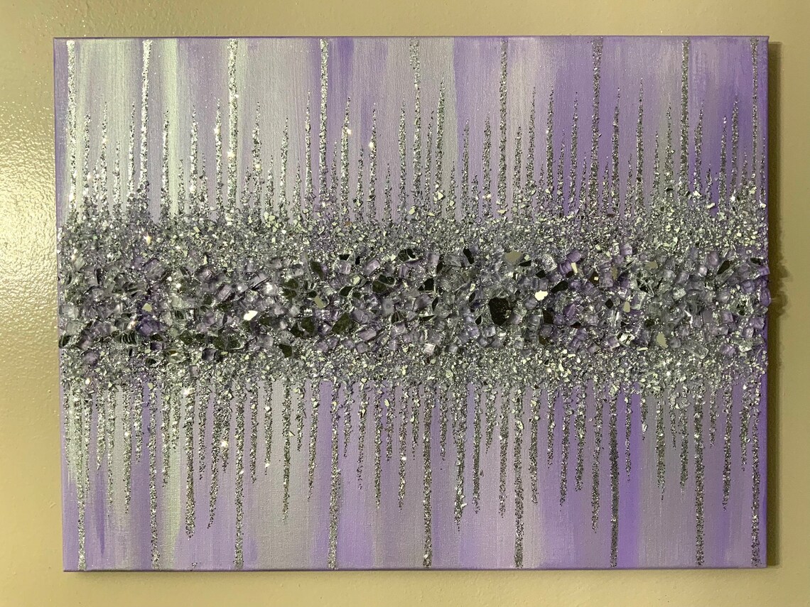 Glitter Painting Glitter Glass Painting Purple Glitter - Etsy