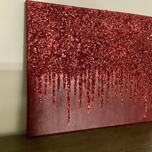 Red Glitter Glass Painting, Red Glass Painting, Red Glitter Painting ...