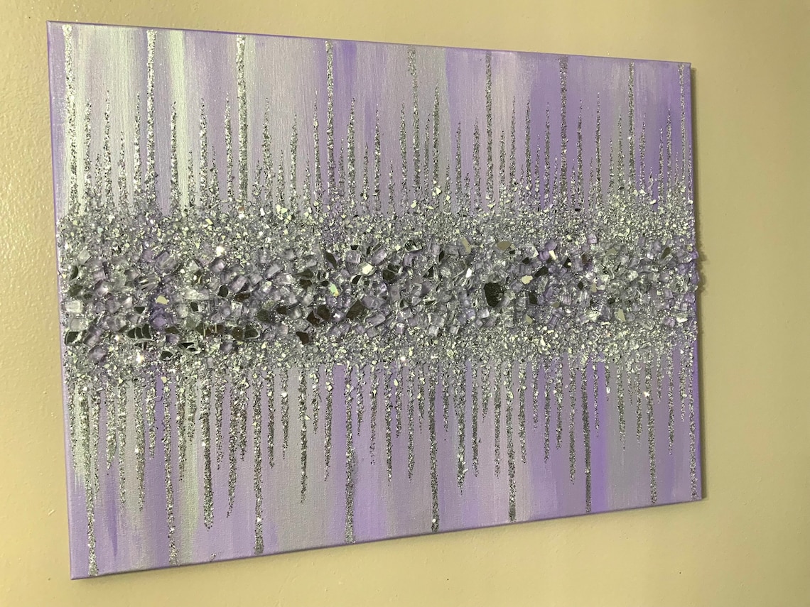 Glitter Painting Glitter Glass Painting Purple Glitter - Etsy