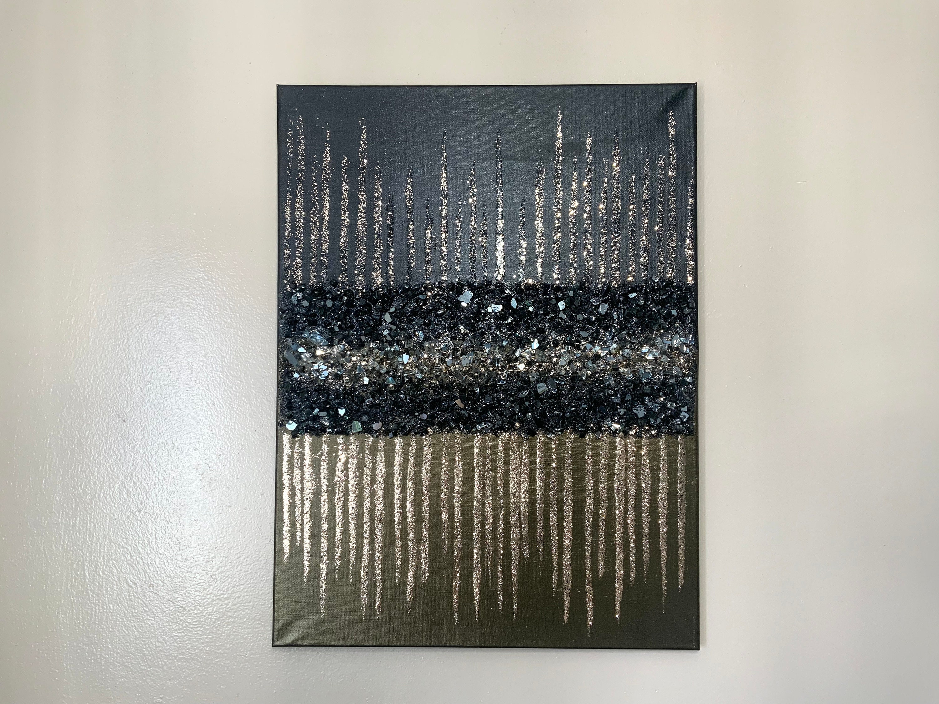 Glitter Painting Glitter Glass Painting Black Glitter - Etsy