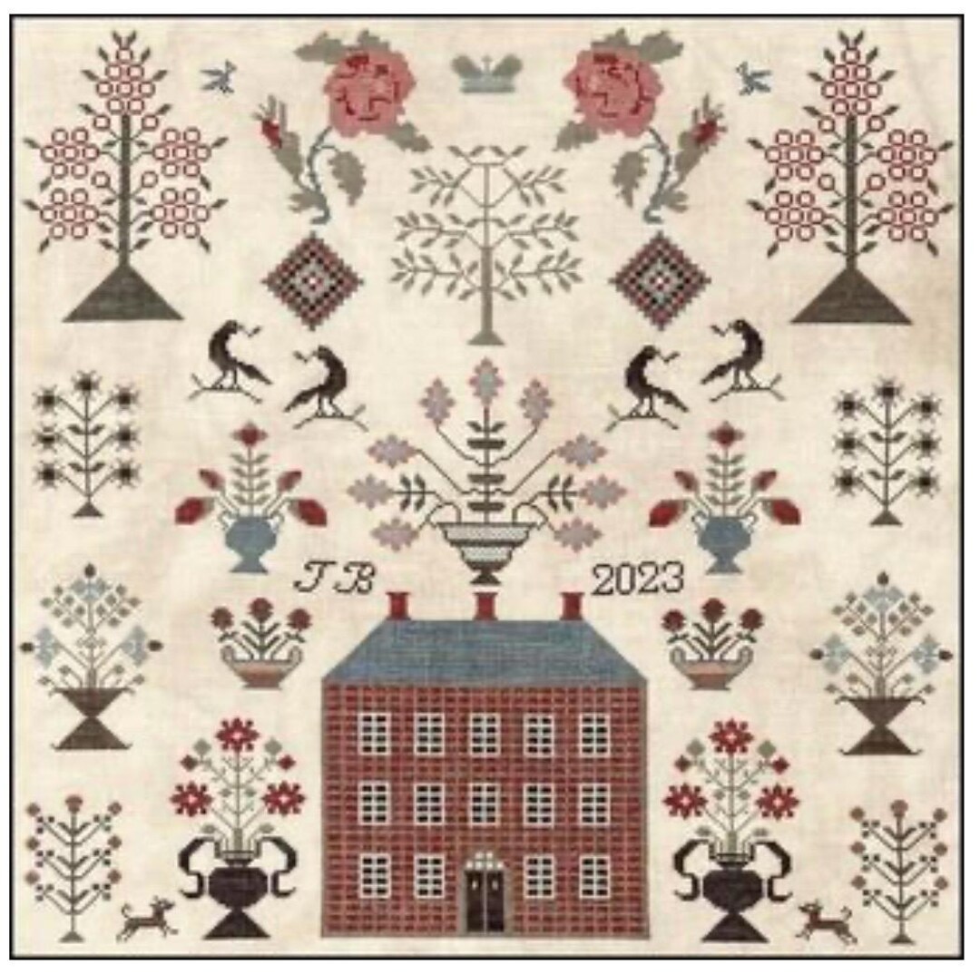 Scarlett House Red Manor Sampler - Etsy