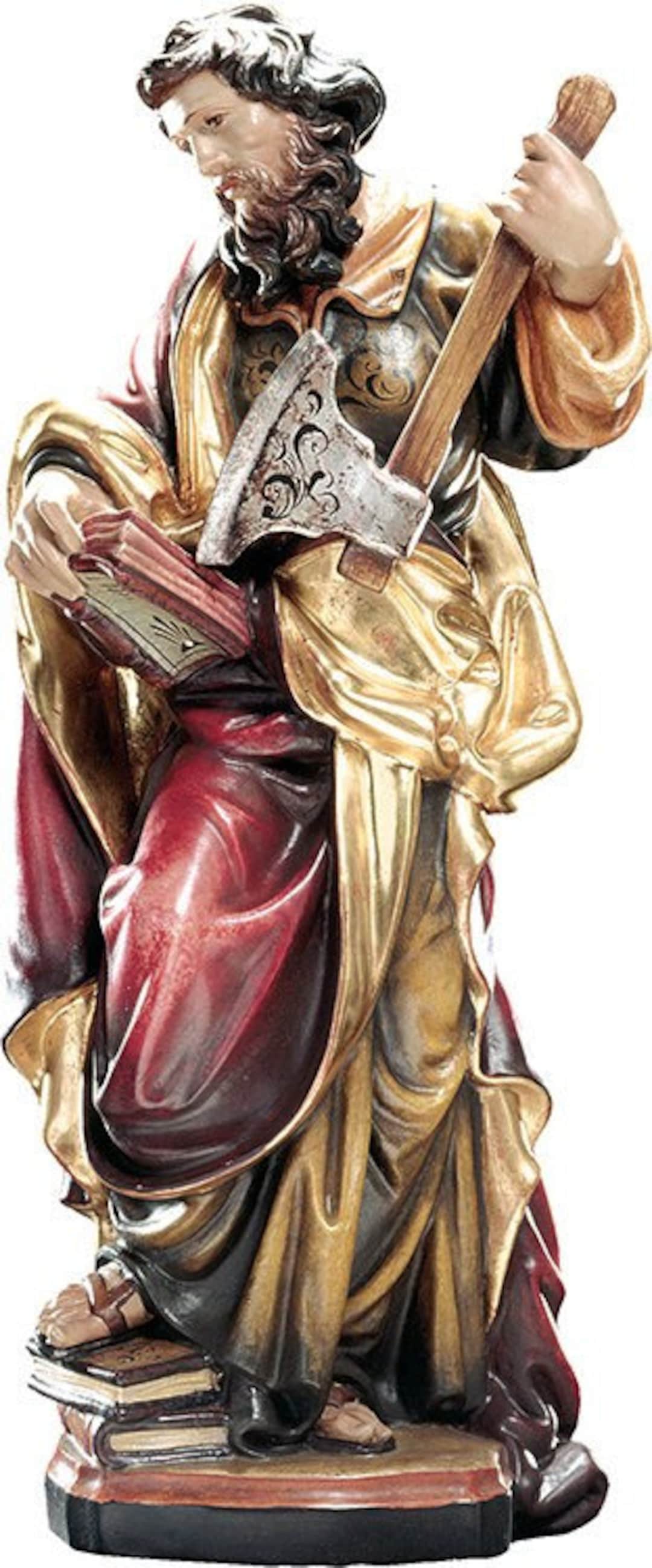 Statue of St. Matthias Carved in Wood From Valgardena and Hand ...