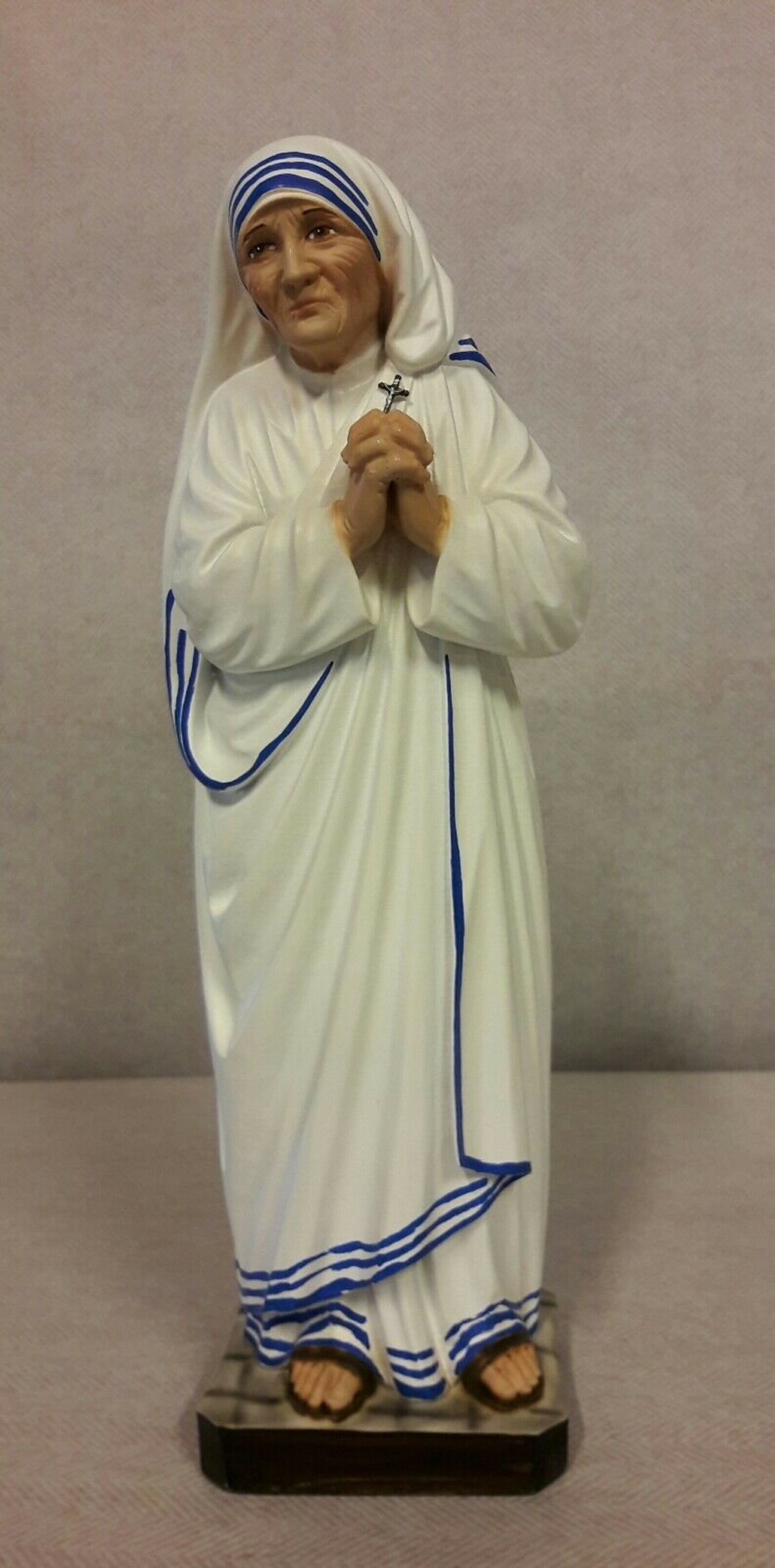 Statue of Saint Mother Teresa of Calcutta Cm 30 (11.81 Inches) in Marble Resin Hand Decorated ...