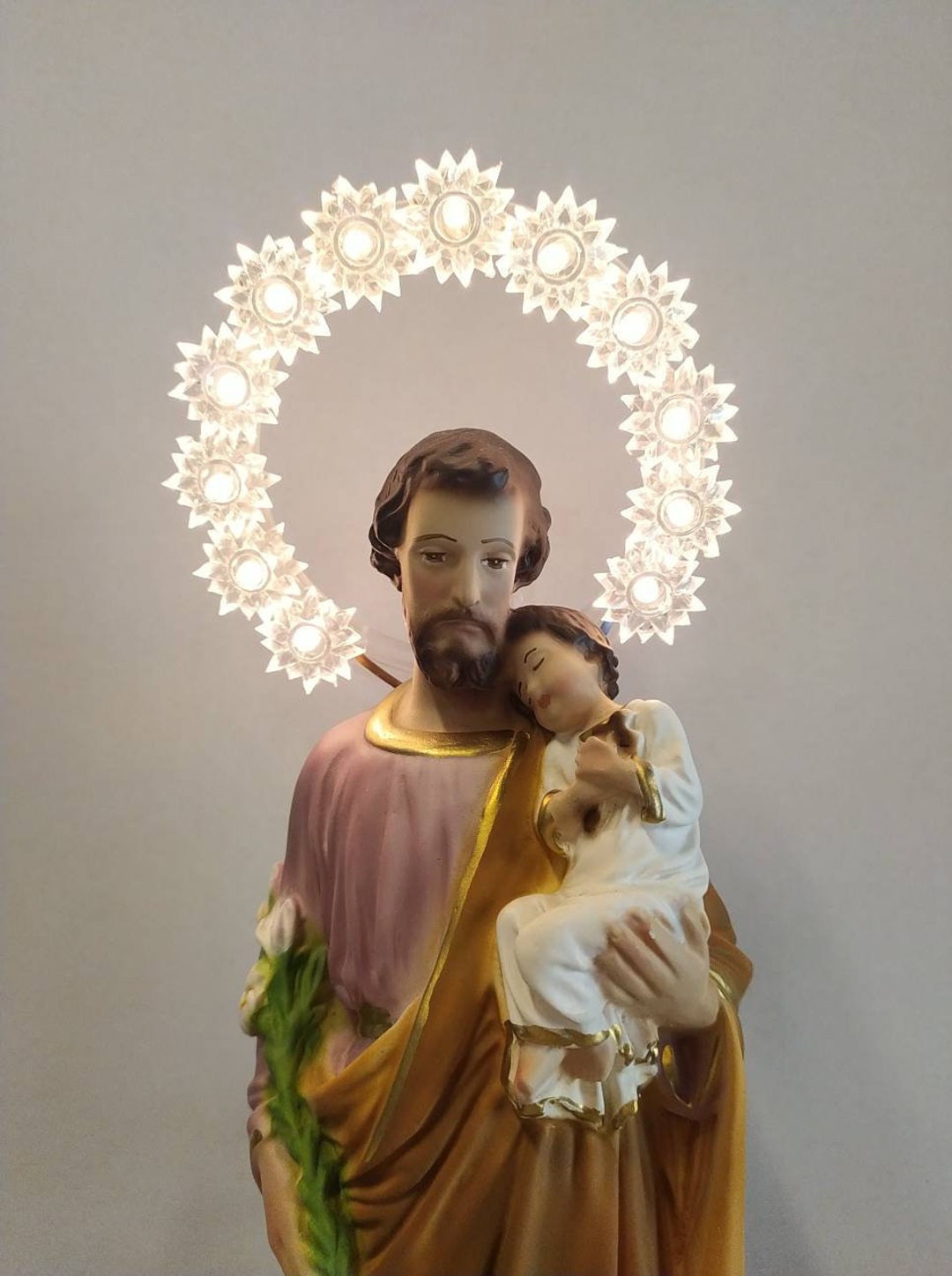 Hand Decorated Marble Resin Statue of Saint Joseph Cm 30 (11,81 Inches ...