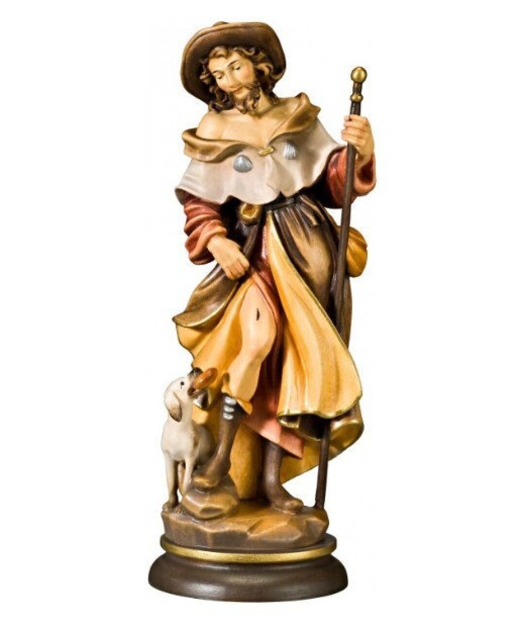 Statue of San Rocco of Montpellier Carved in Valgardena Wood and Hand ...