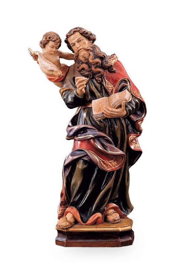 Statue of St. Matthew the Evangelist Carved in Wood From - Etsy