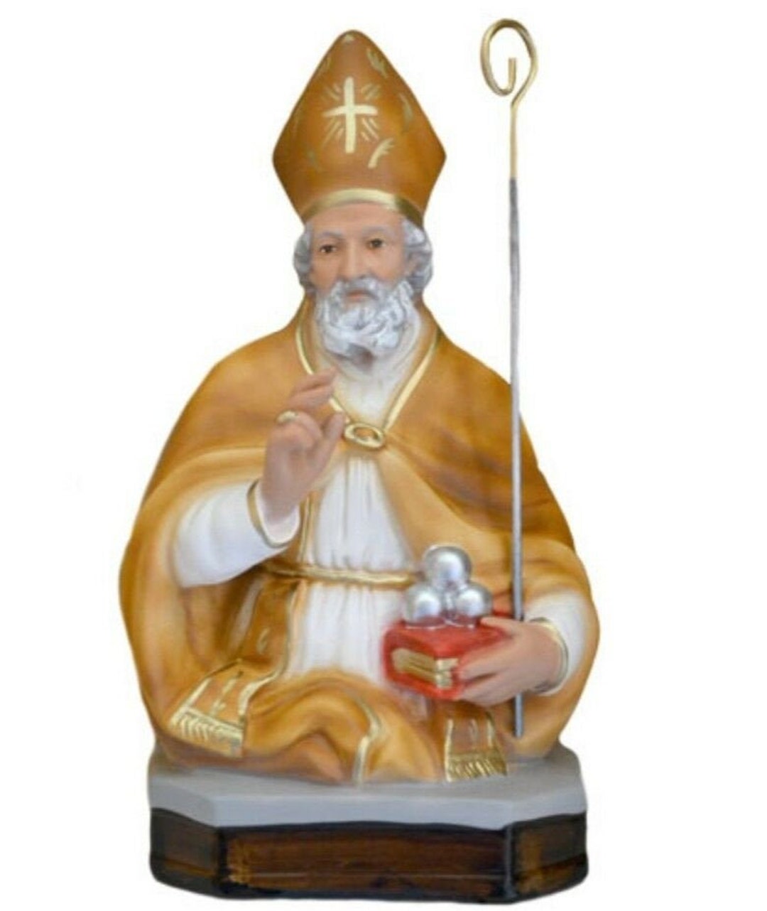 Bust Statue of St. Nicholas Cm 30 11.81 Inches in Hand-decorated Resin ...