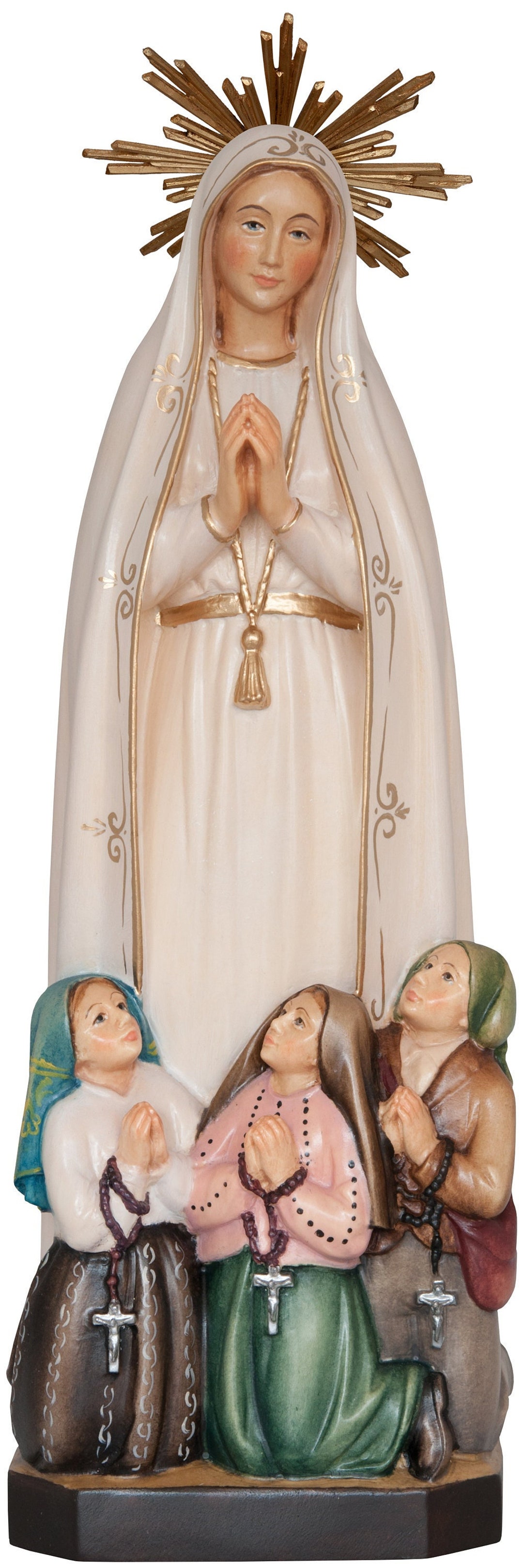 Statue of Our Lady of Fatima and Three Shepherd Children Carved in Val ...