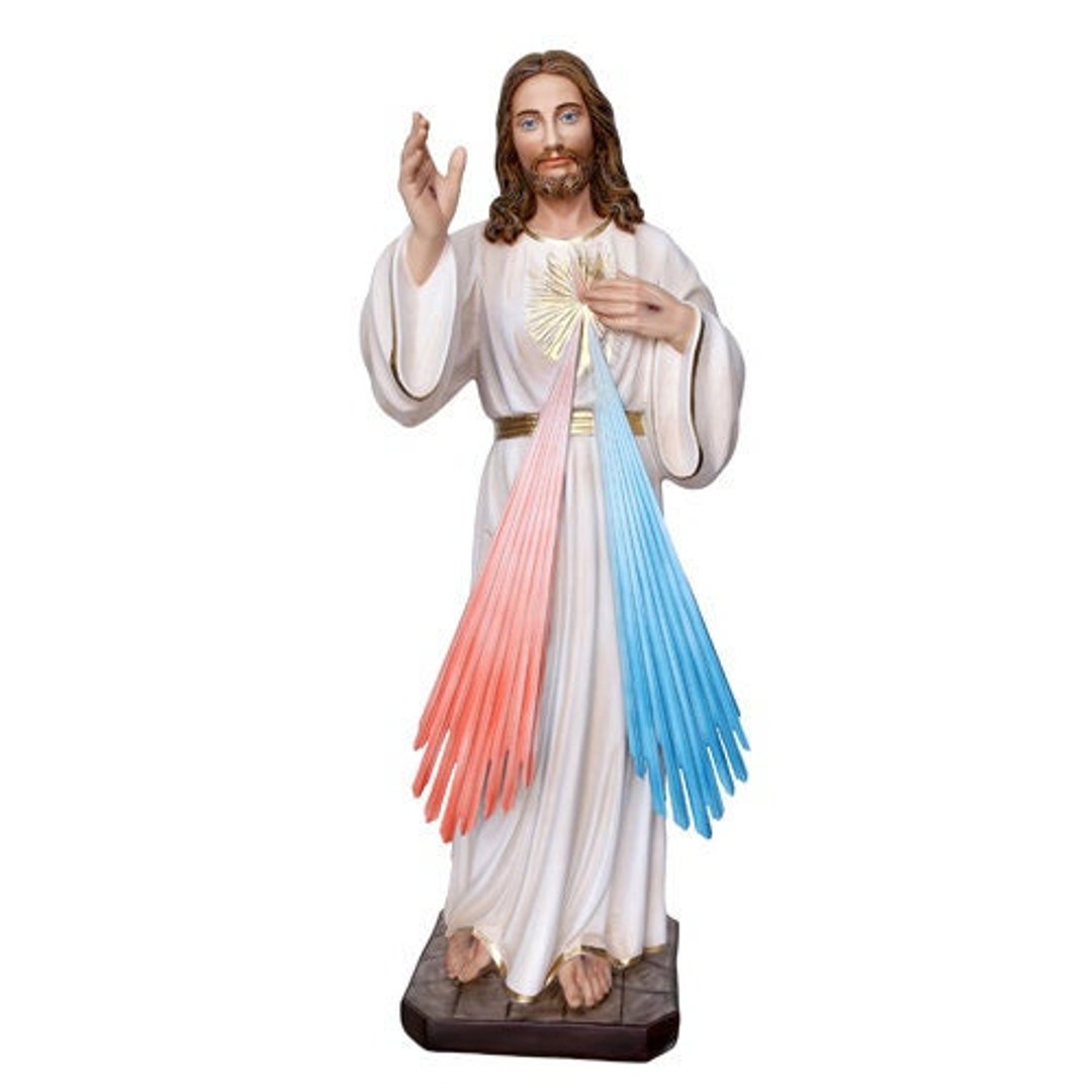 Statue of Merciful Jesus Cm 100 39,37 Inches in Hand-decorated Resin ...