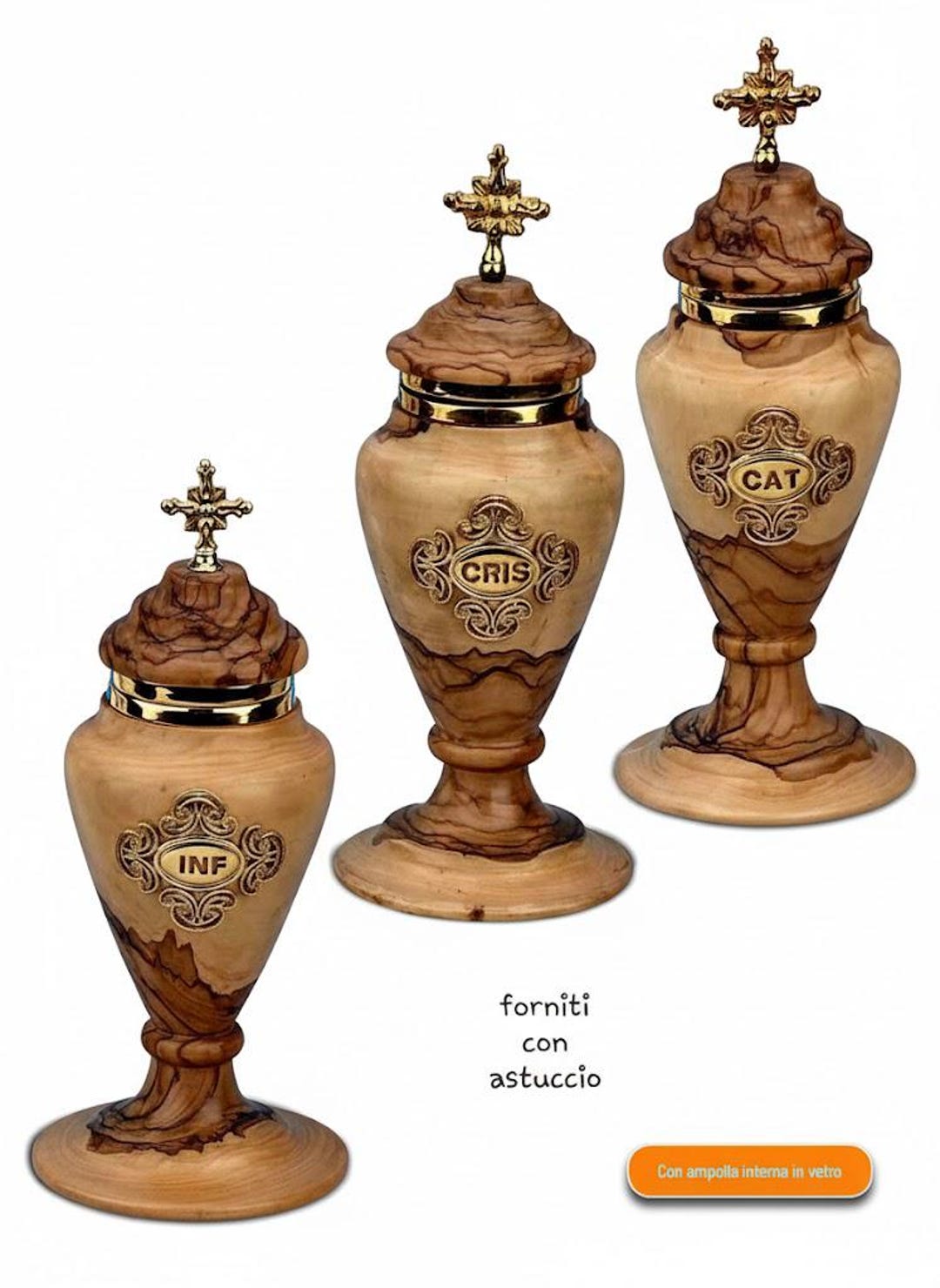 Holy Oil Set for Liturgical Celebration, 20 Cm (7.87 Inches) in Olive ...