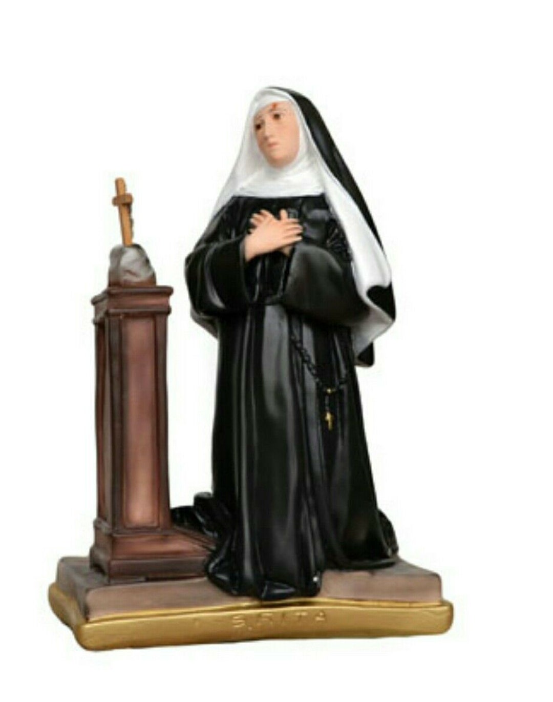 Statue of Santa Rita Da Cascia Cm 40 15.74 Inches in Hand-decorated ...