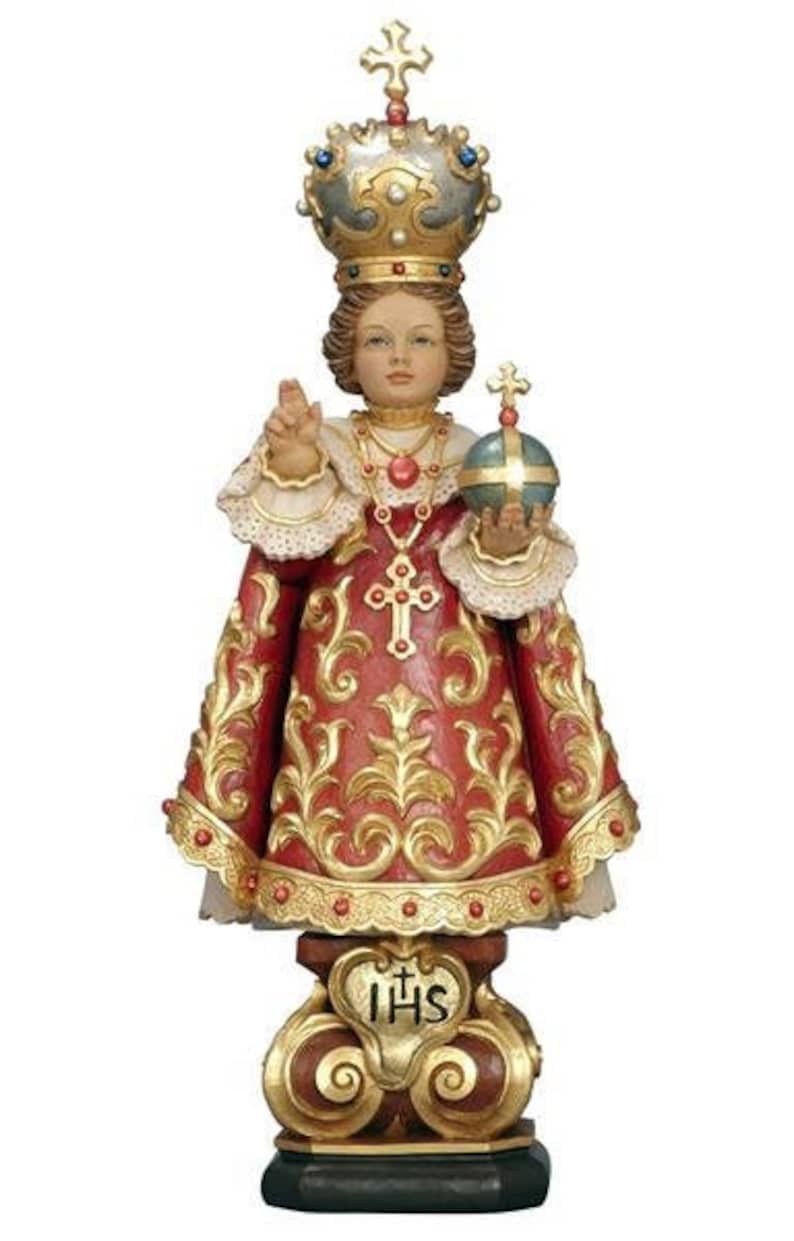 Statue of the Infant Jesus of Prague Carved From Valgardena Wood and ...