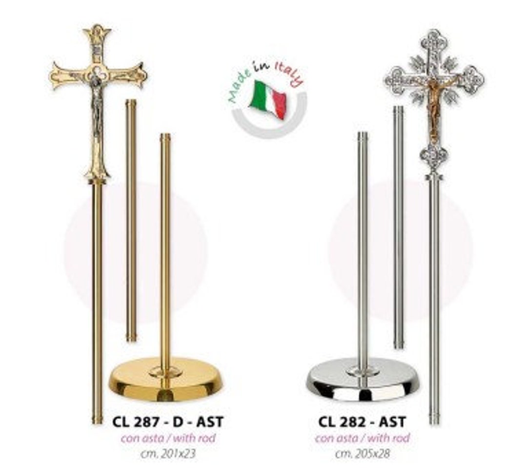 Processional Crucifix With Brass Rod, Two Models Available, of Italian ...
