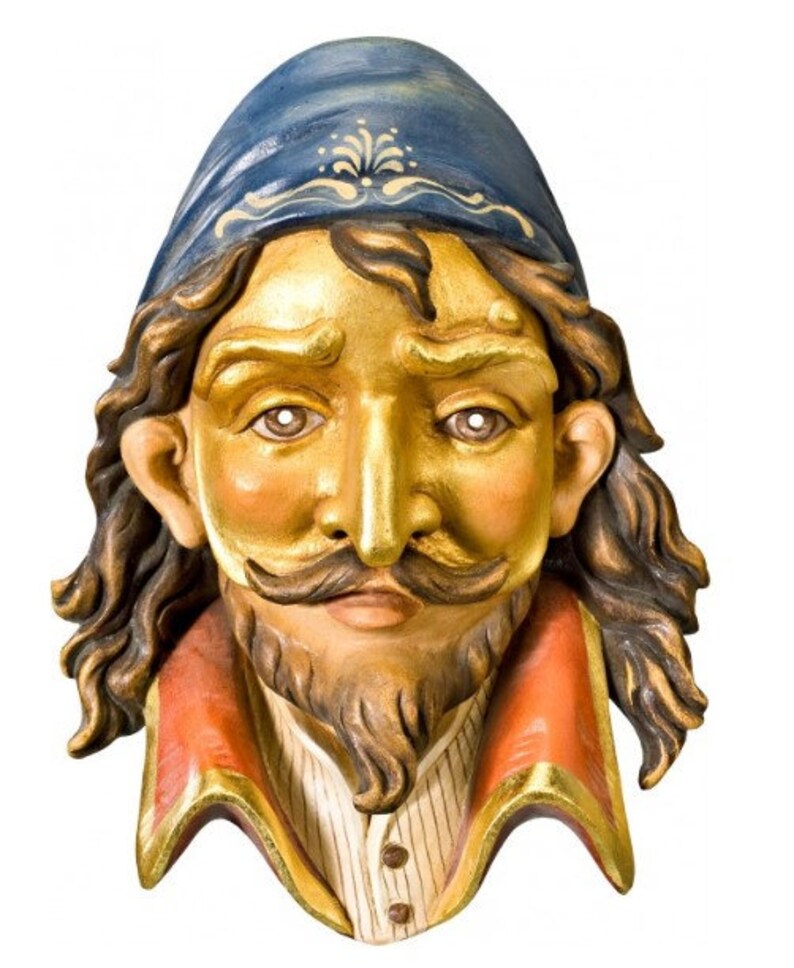 Sculpture of Pantalone, a Carnival Mask Carved From Valgardena Wood ...