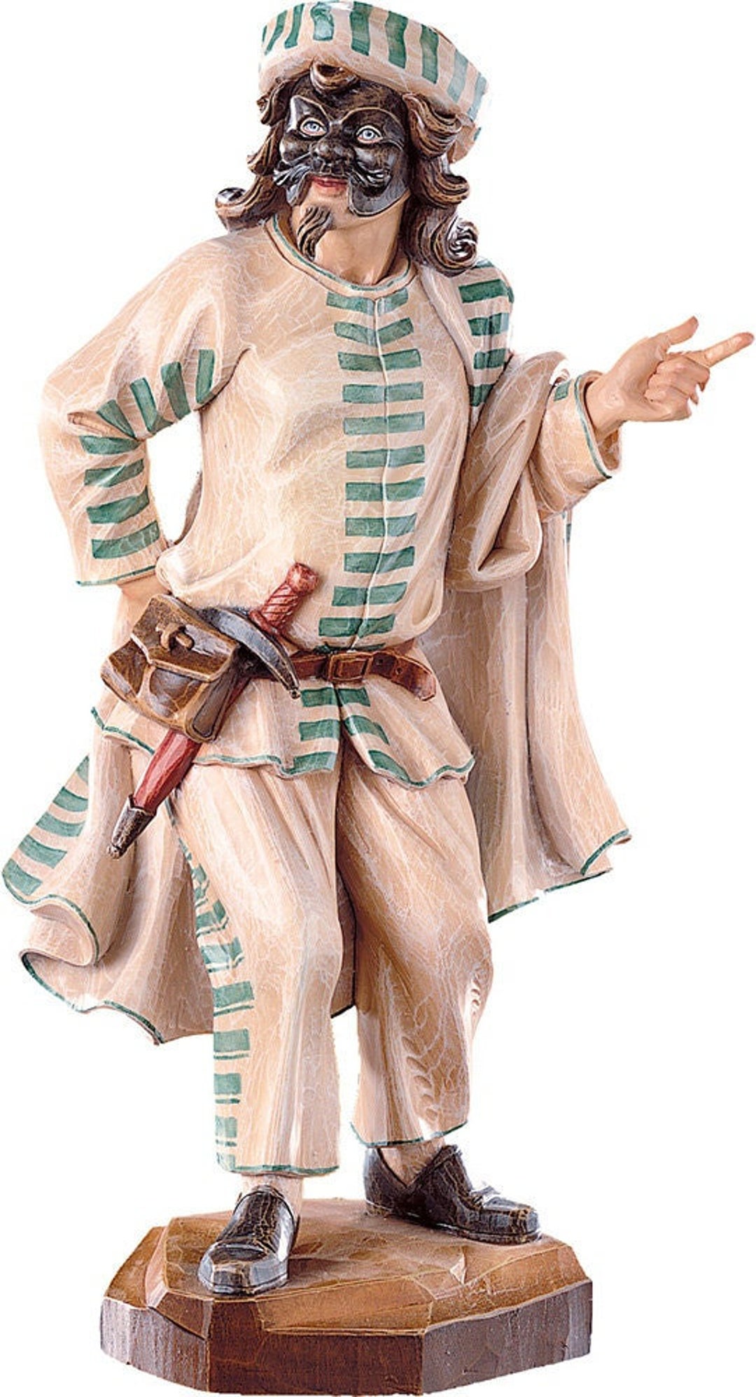 Brighella Sculpture, Venetian Carnival Mask Carved in Valgardena Wood ...