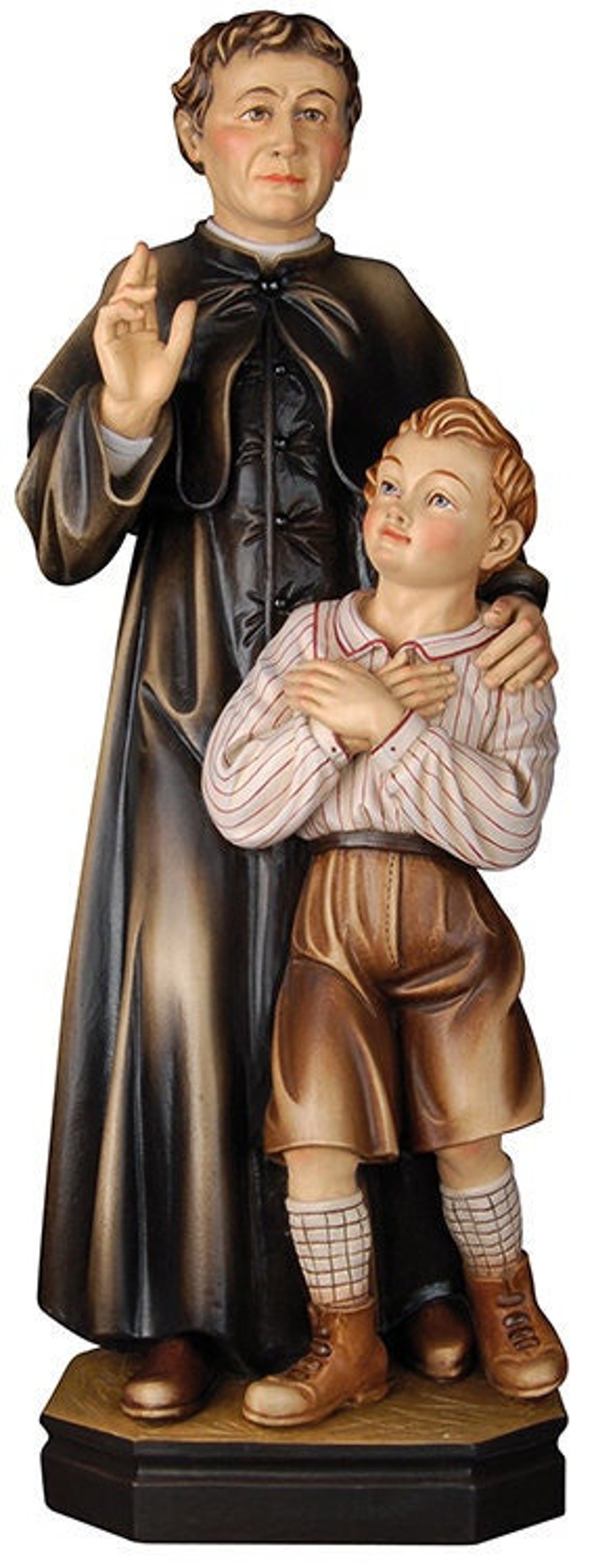 Statue of St. John Bosco, Don Bosco Carved in Wood From Valgardena and ...