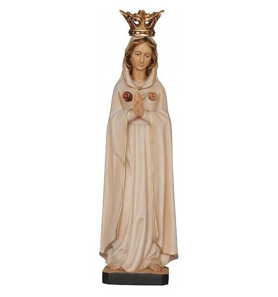 Statue of the Madonna Maria Rosa Mistica Carved in Wood From - Etsy