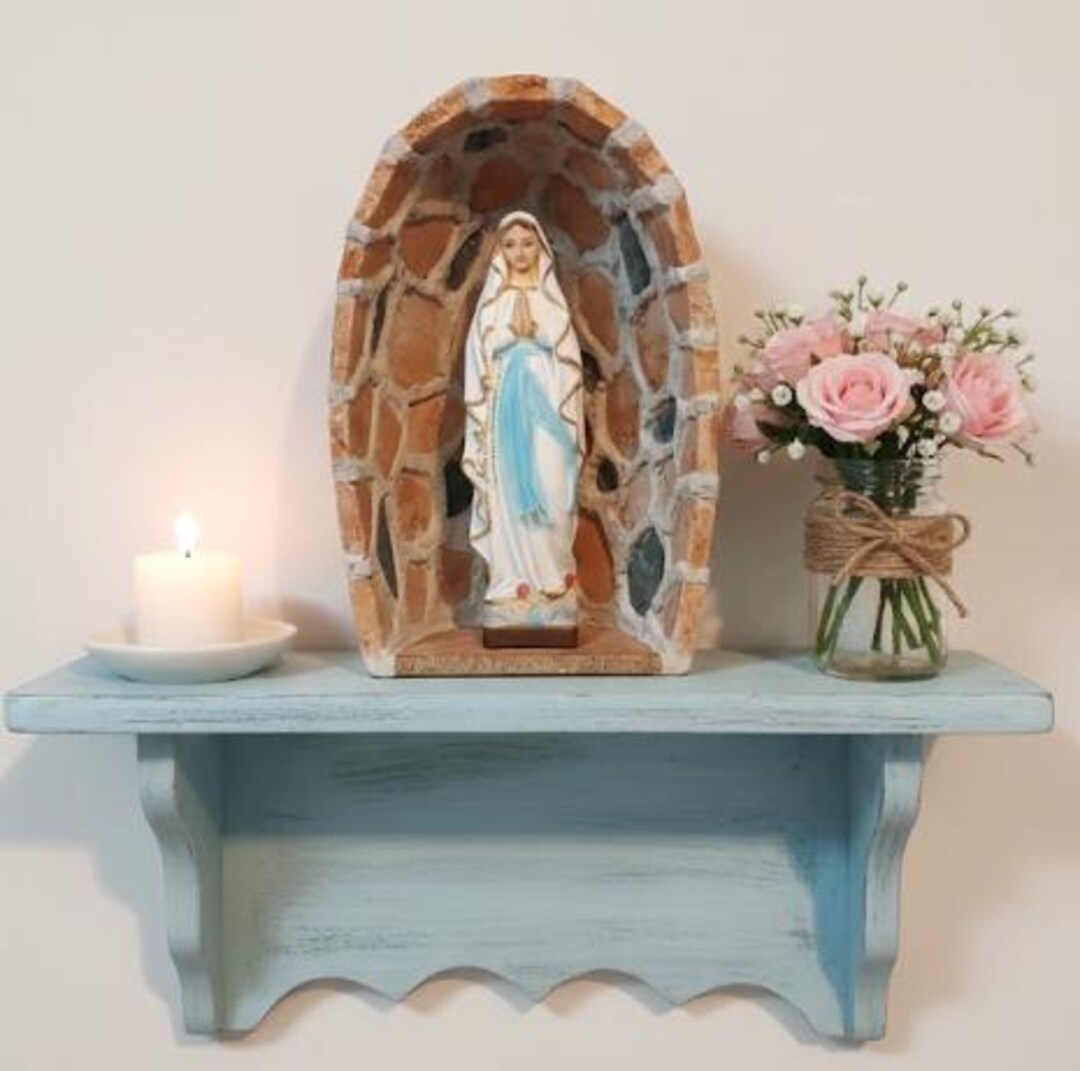 Handcrafted Statue Grotto in Red Verona Marble With Guatemala Green ...