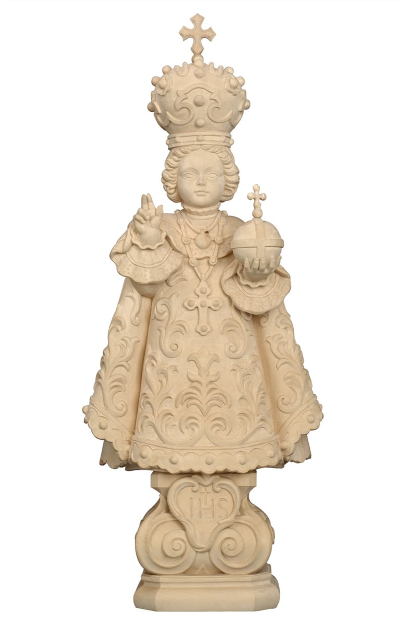 Statue of the Infant Jesus of Prague Carved From Valgardena Wood and ...