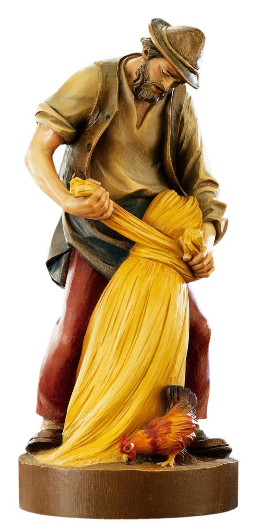 Statua Di Sant'isidoro Scolpita in Legno Della Valgardena Decorata a ...