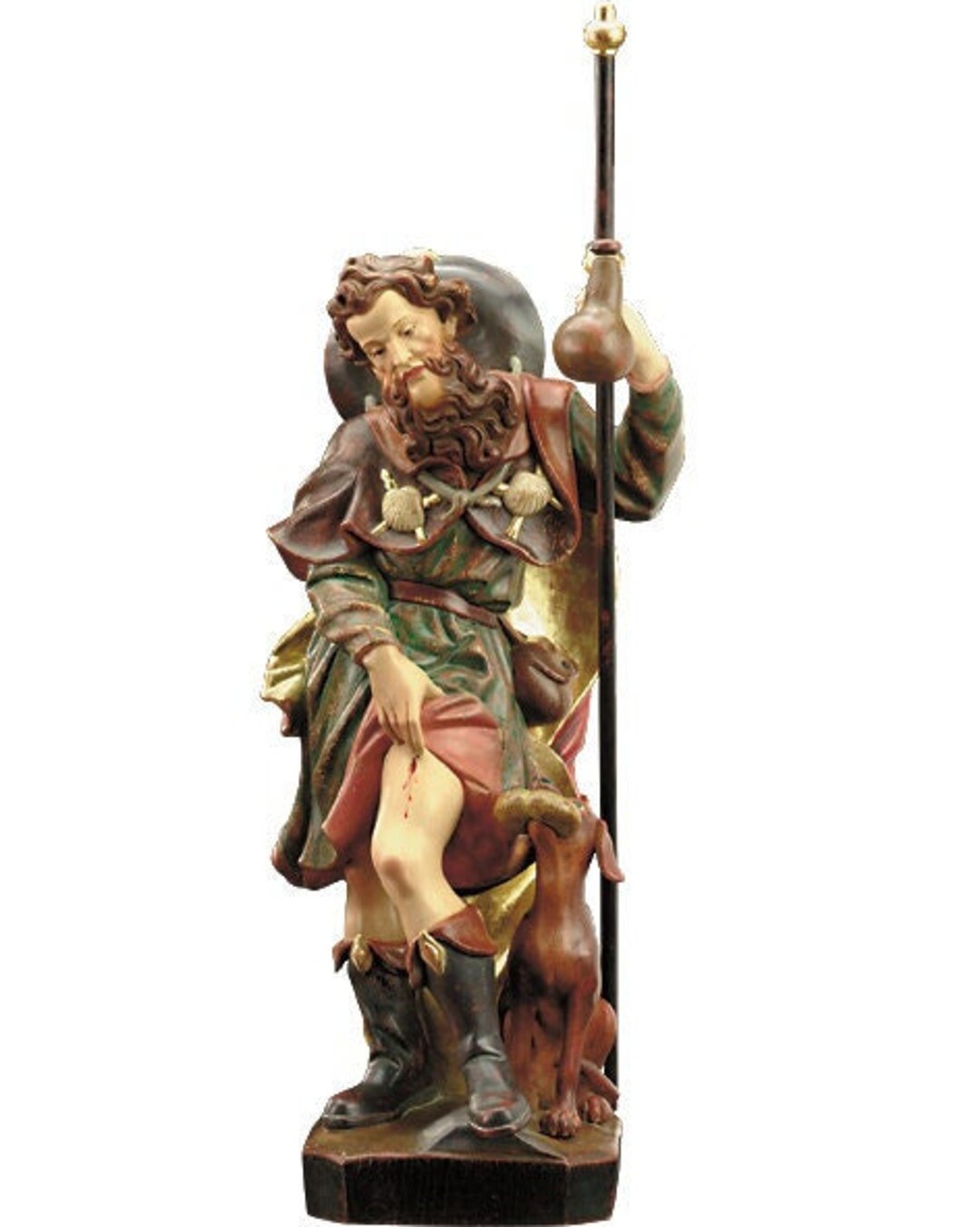 Statue of San Rocco Carved in Valgardena Wood and Decorated by Hand, of ...