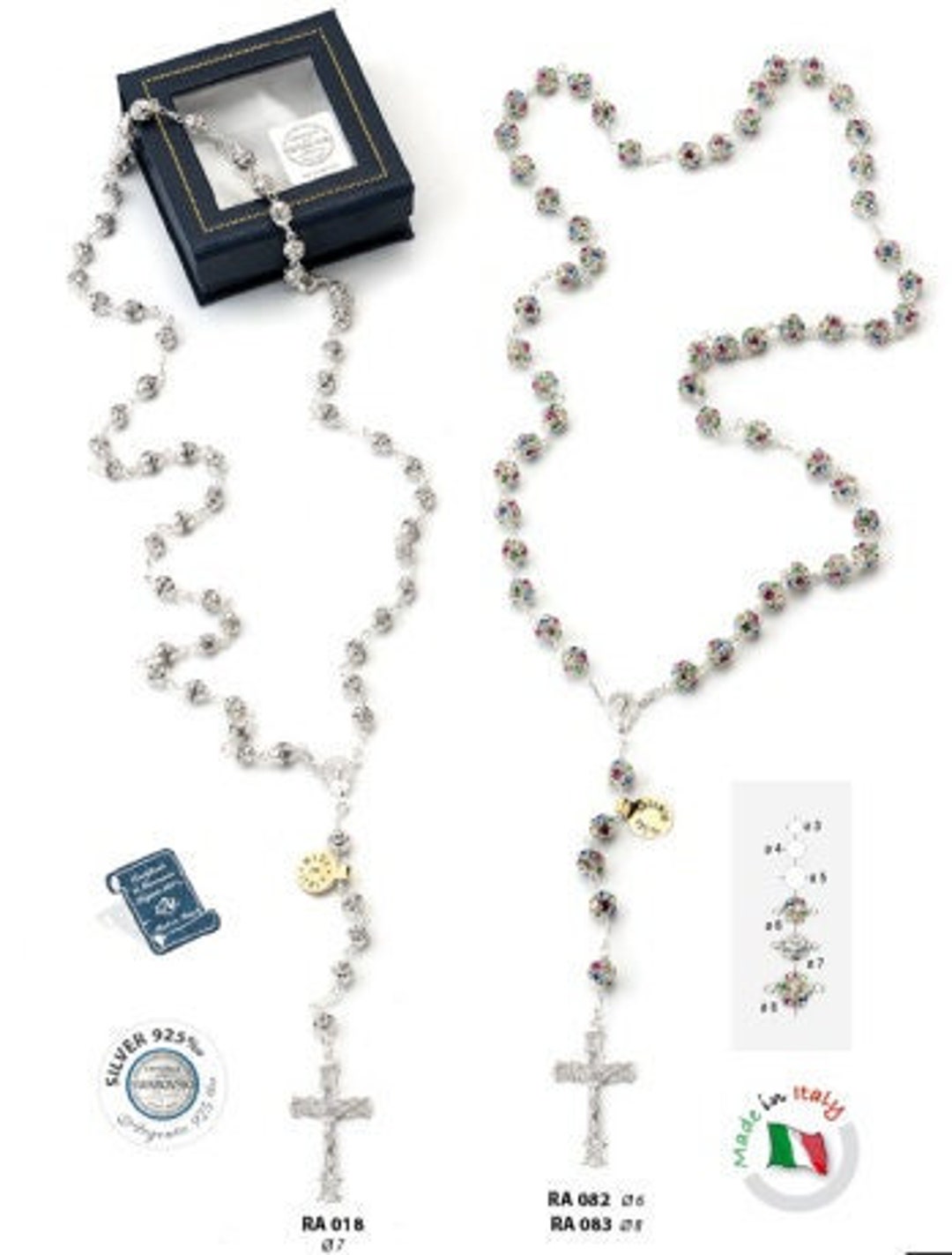 Rosary in Swarovski Crystal and 925 Silver of Italian Artisan ...
