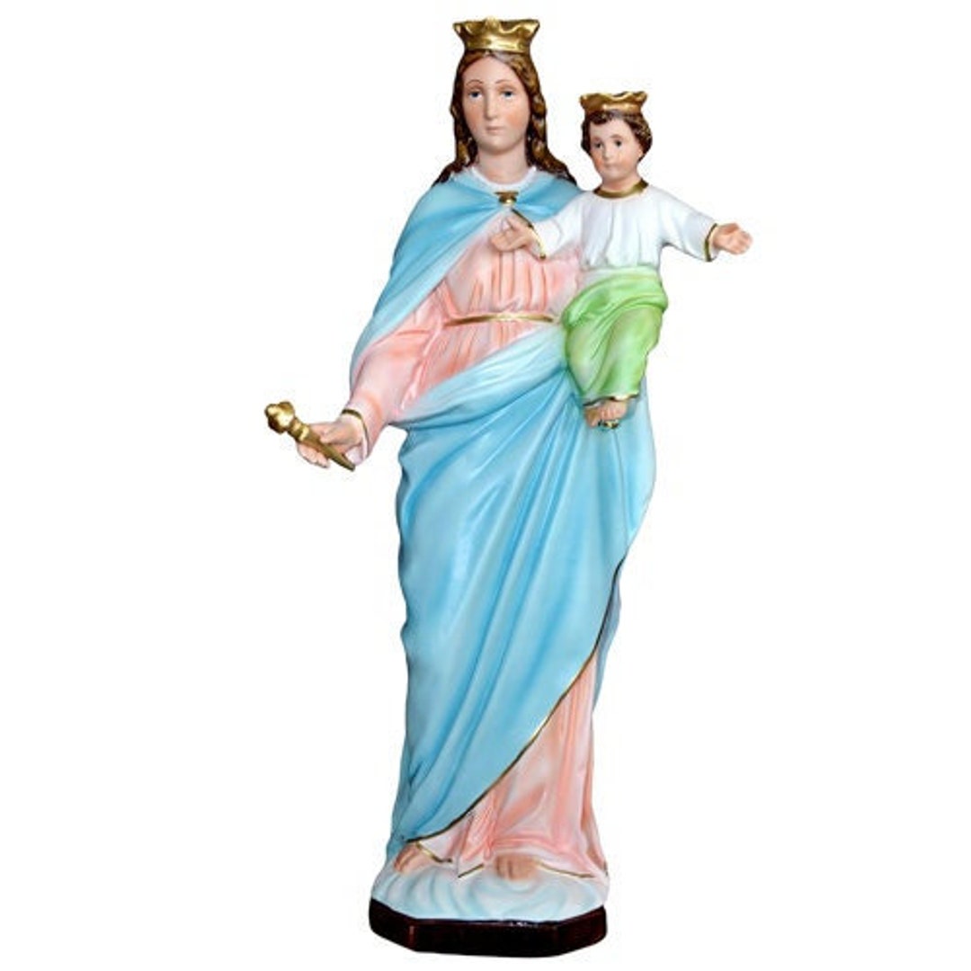Estatua de Nuestra Señora Auxiliadora cm 60 23,62 pulgadas en ojos ...