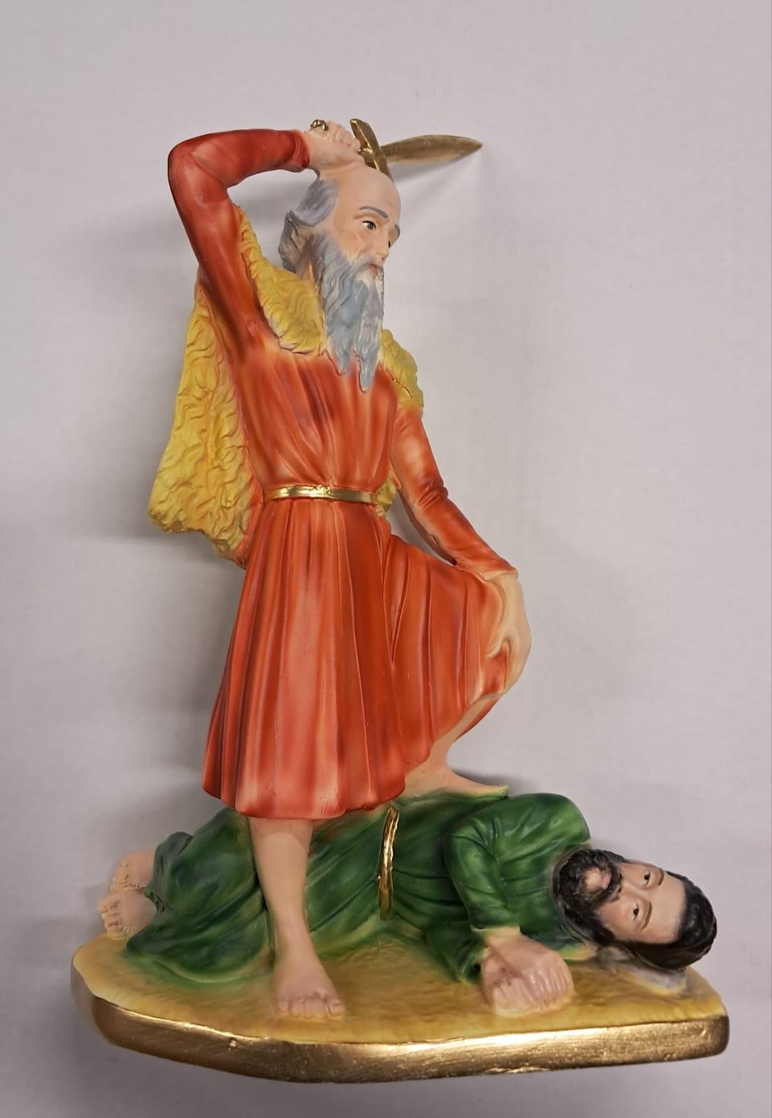 Statue of Saint Elias 30 Cm (11.81 Inches) in Plaster Decorated by Hand ...