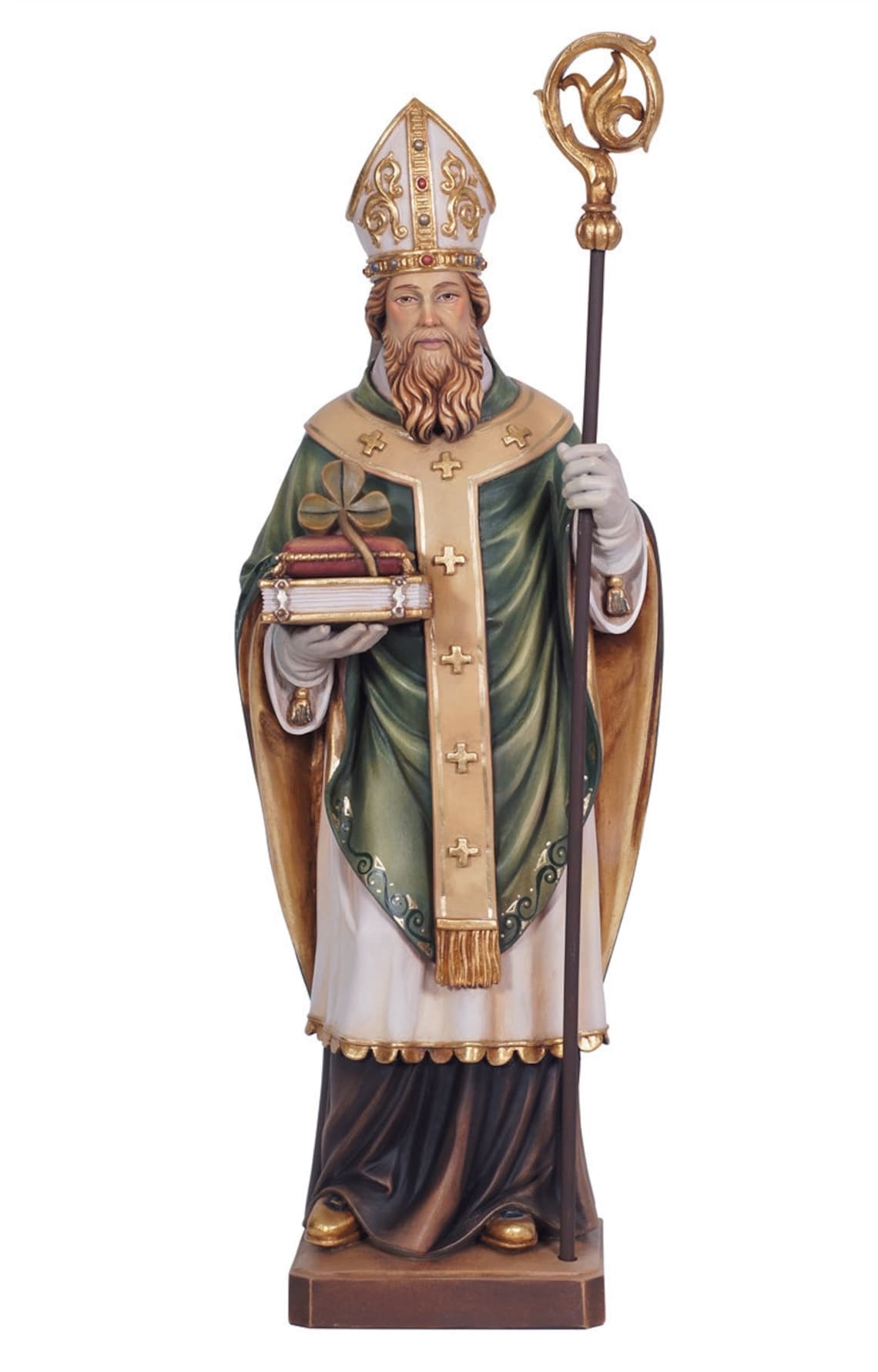 Statue of St. Patrick Carved in Wood From Valgardena and - Etsy UK