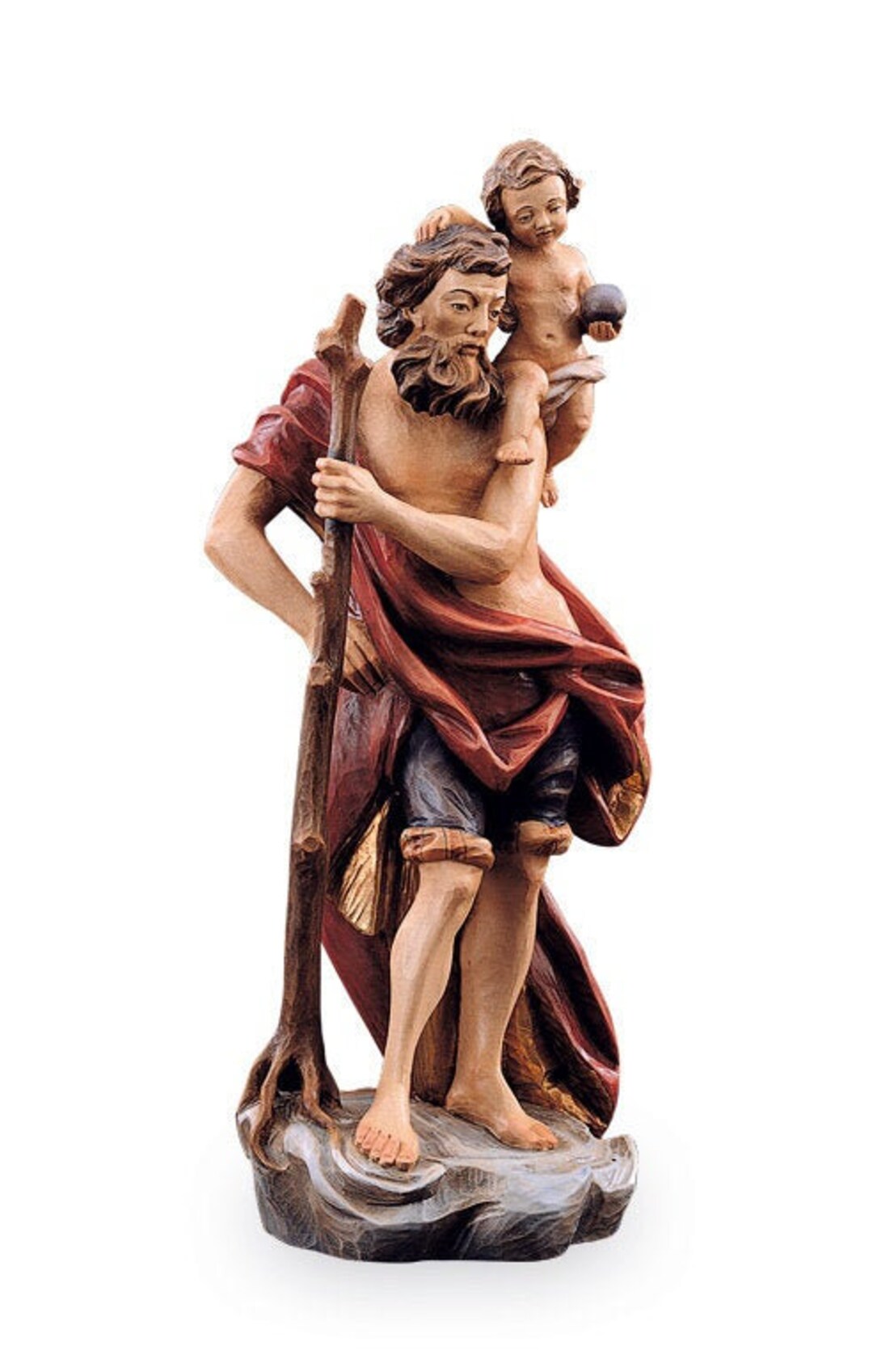 Statue of St. Christopher Carved From Valgardena Wood and - Etsy Australia