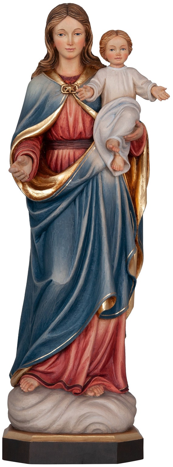 Statue of Our Lady of Hope Carved in Wood From Valgardena and - Etsy