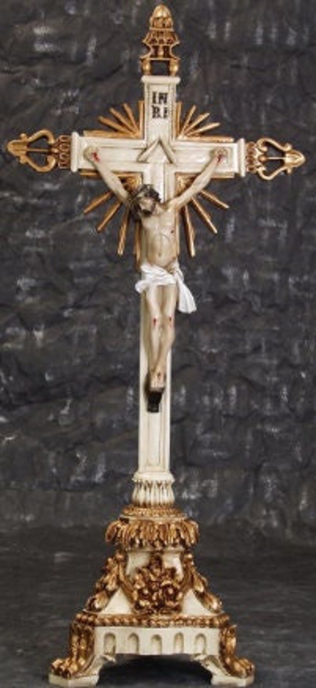 Cross Crucifix With Base, Cm 75 X 33 (29,52 X 12,99 Inches) in Hand ...